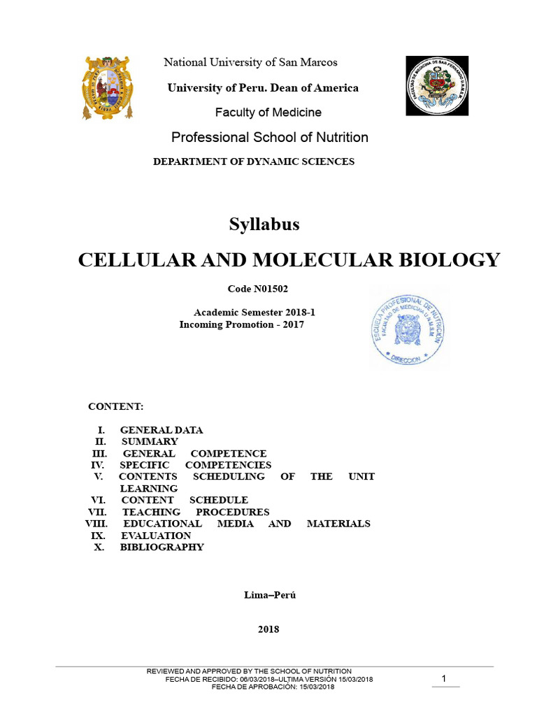 Cellular-Molecular-Biology UNMSM PDF | PDF | Cell (Biology) | Cell Nucleus