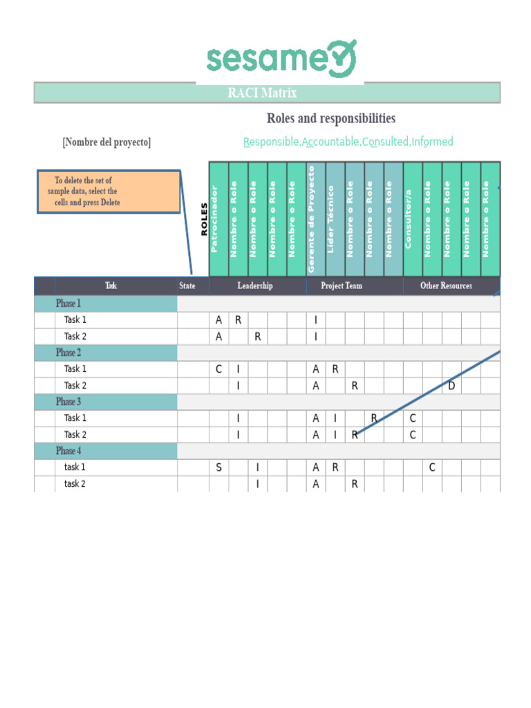 Excel Template RACI Matrix | PDF