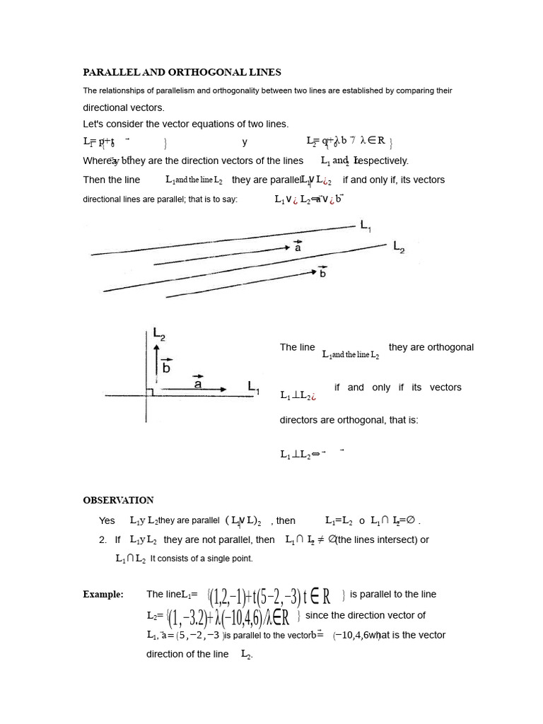 PARALLEL AND ORTHOGONAL LINES Angle r3 | PDF | Euclidean Vector | Geometry
