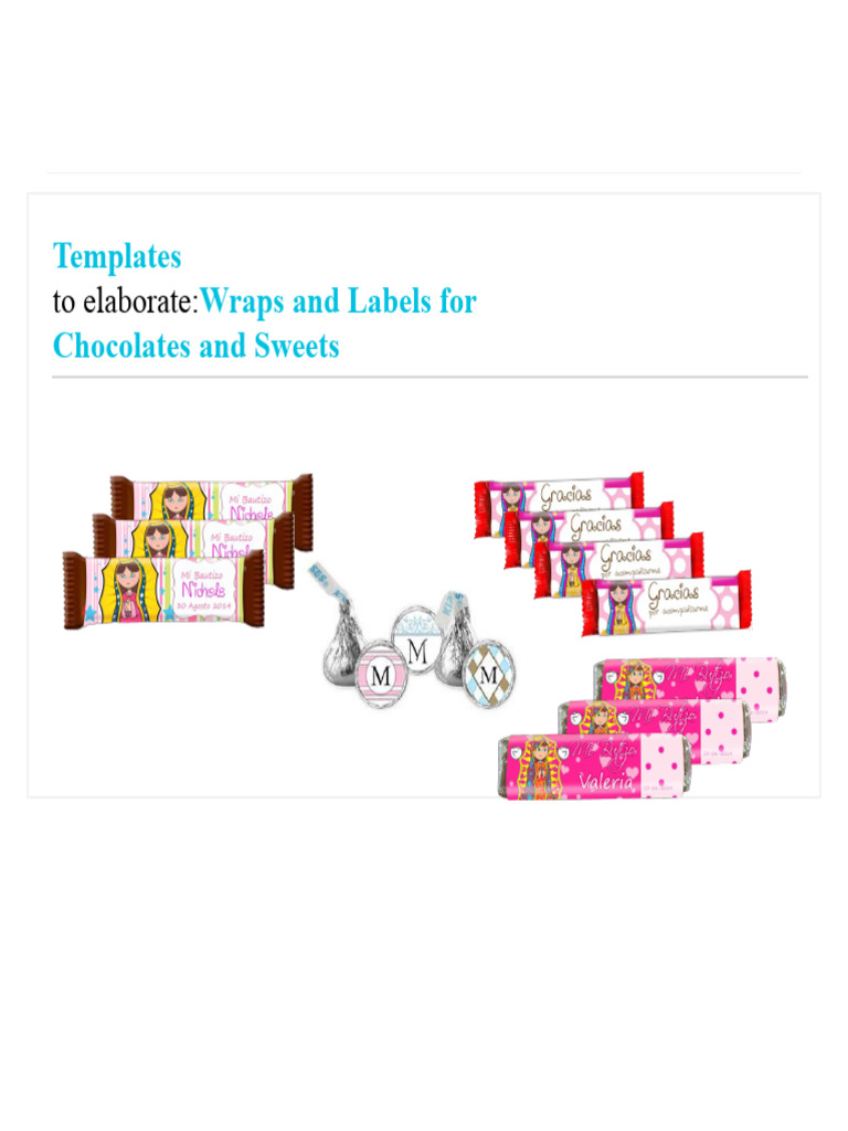 18 TEMPLATES Chocolate and Candy Labels and Wrappers | PDF | Chocolate ...