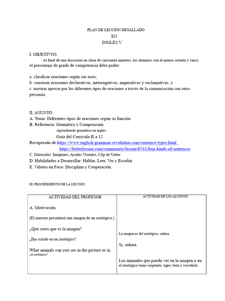 Tipos de Oraciones Según La Función | PDF | Oración (Lingüística ...
