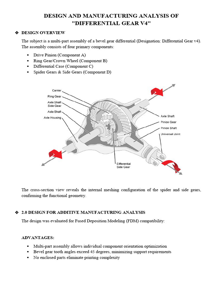 Differential Gear V4 Design Analysis | PDF | Gear | 3 D Printing
