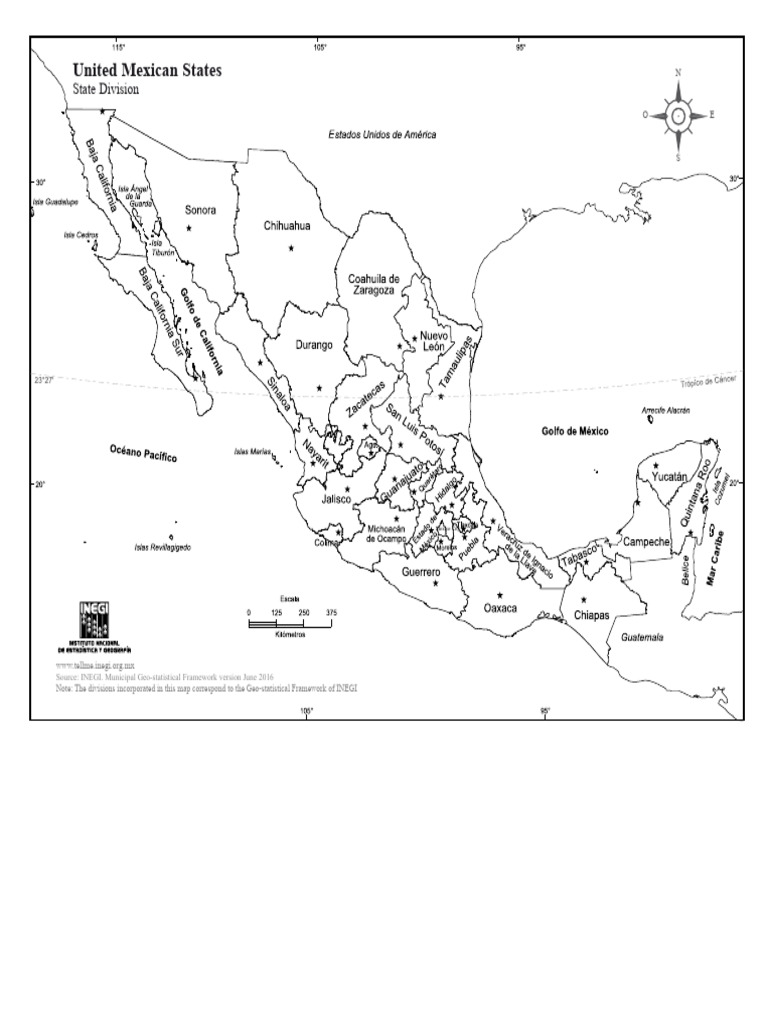 Map of Mexico With Names PDF | PDF