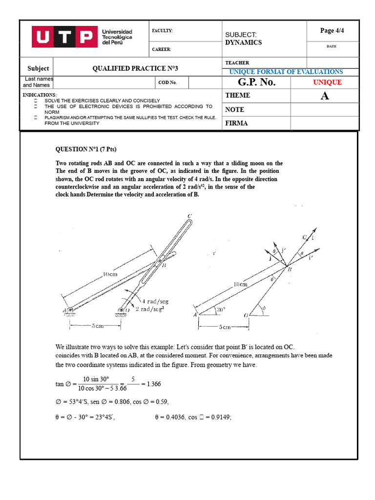 Dynamics Qualified Practice Exercises | PDF | Acceleration | Kinematics