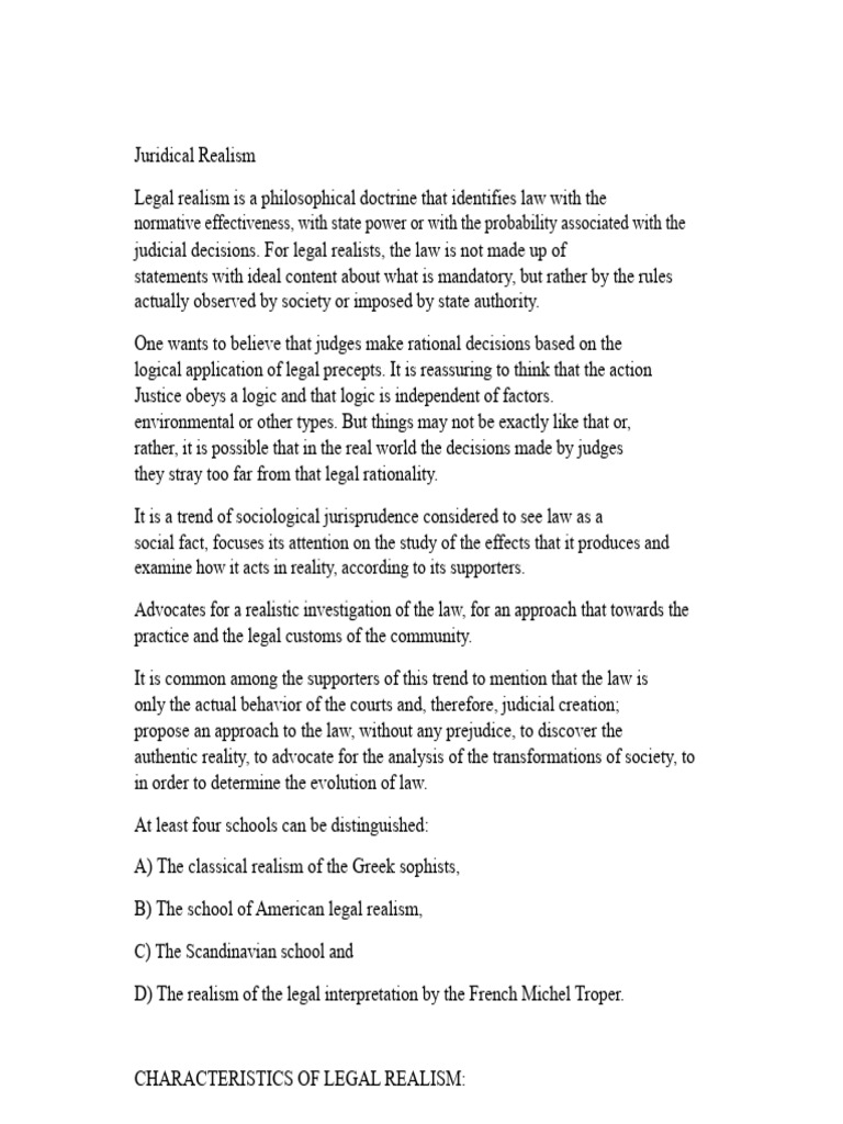 Legal Realism | PDF | Jurisprudence | Philosophical Realism