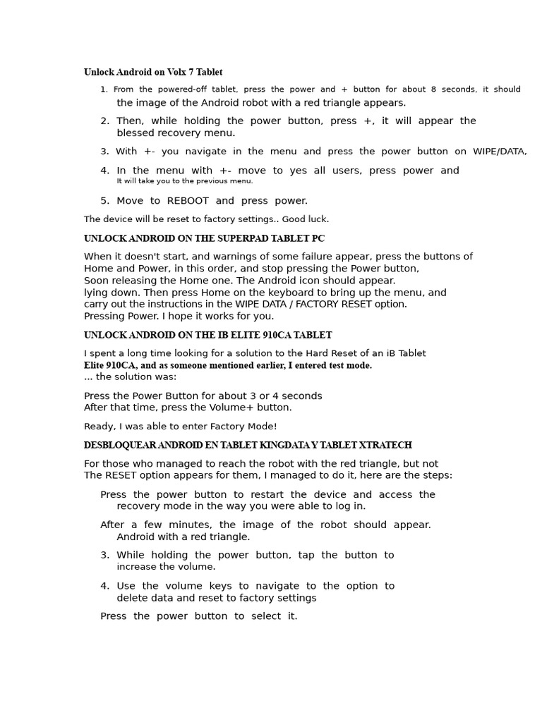 Unlocking Chinese Tablets | PDF | Android (Operating System) | Tablet Computer