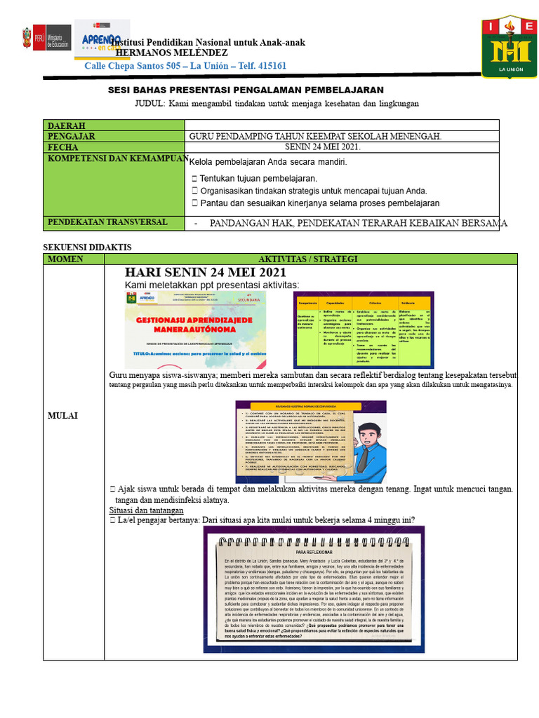 Sesi Presentasi Pengalaman Pembelajaran | PDF