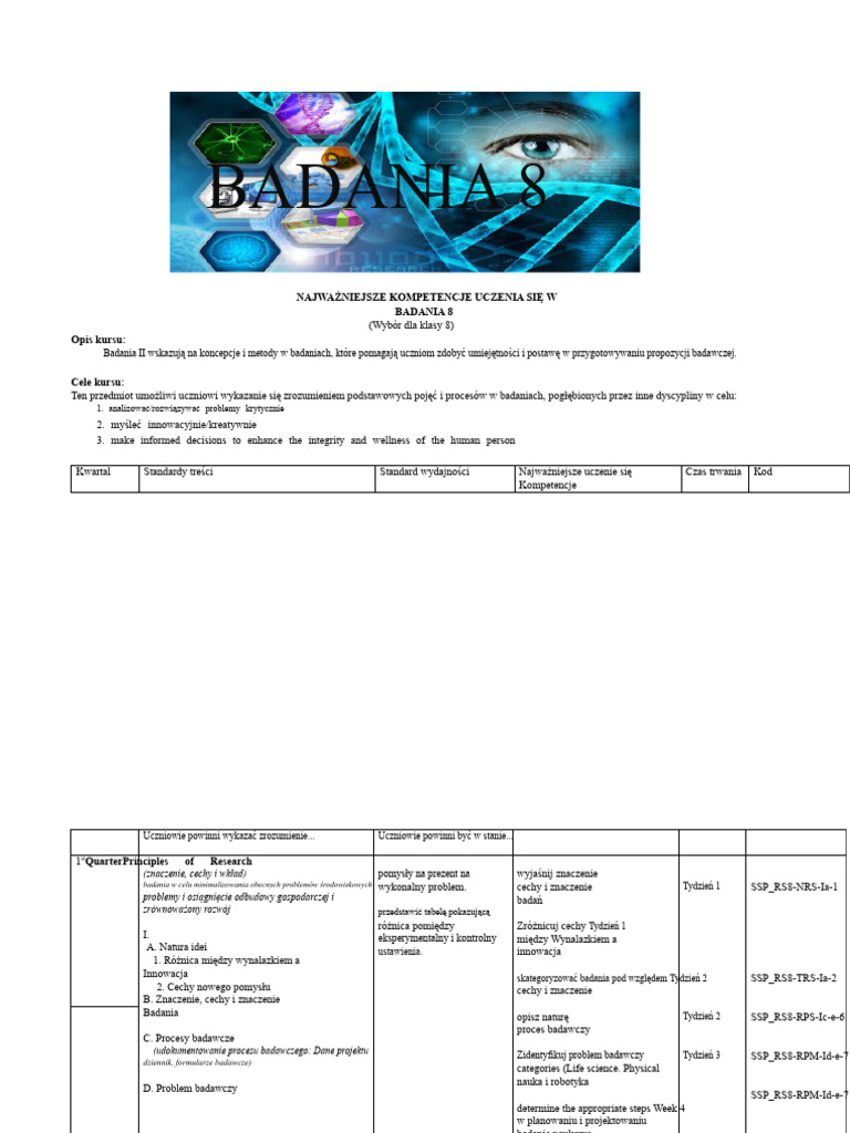 Badania 8 MELC | PDF