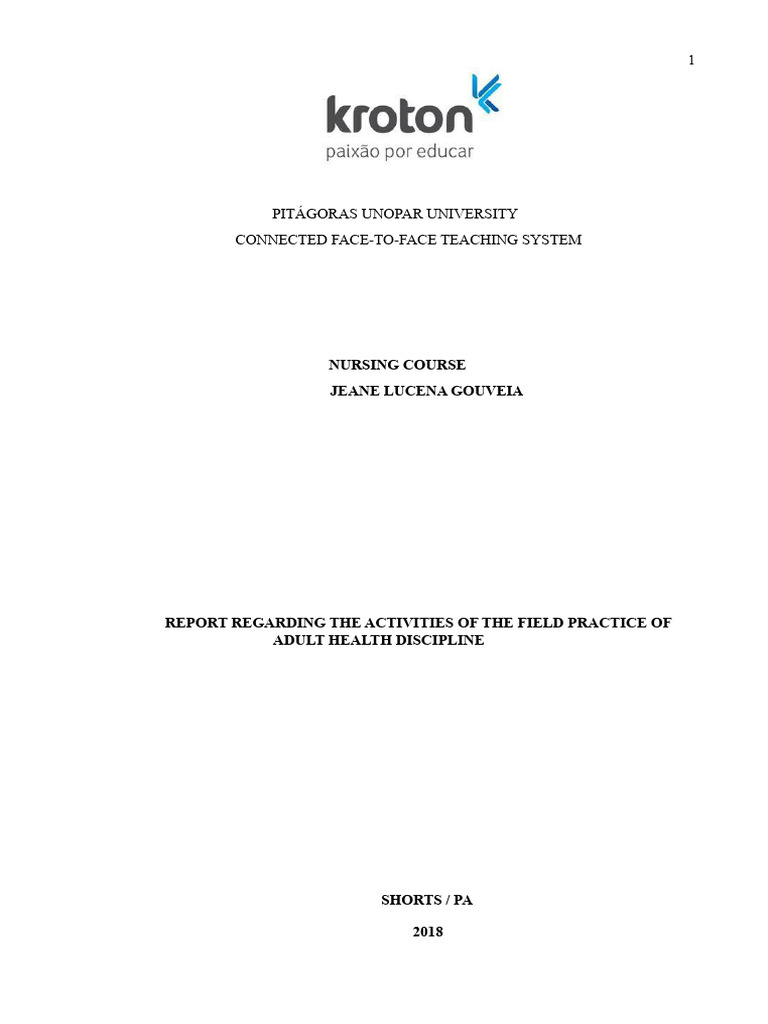 Field Practice Activity Report - Nursing | PDF | Physical Examination ...