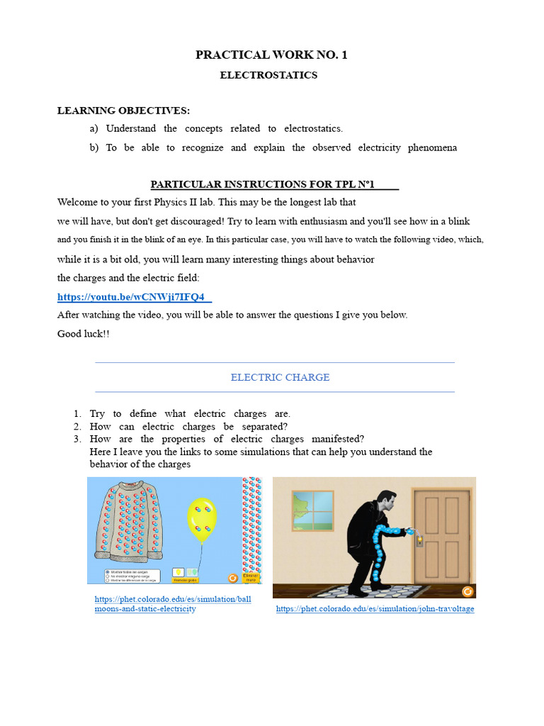 Practical Work No. 1 Physics 2 PDF | PDF | Electricity | Electromagnetism