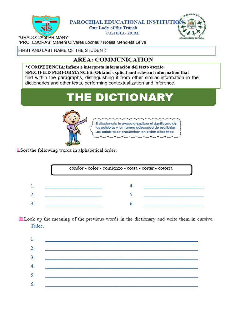 The Dictionary for Second Grade of Primary School | PDF | Linguistics