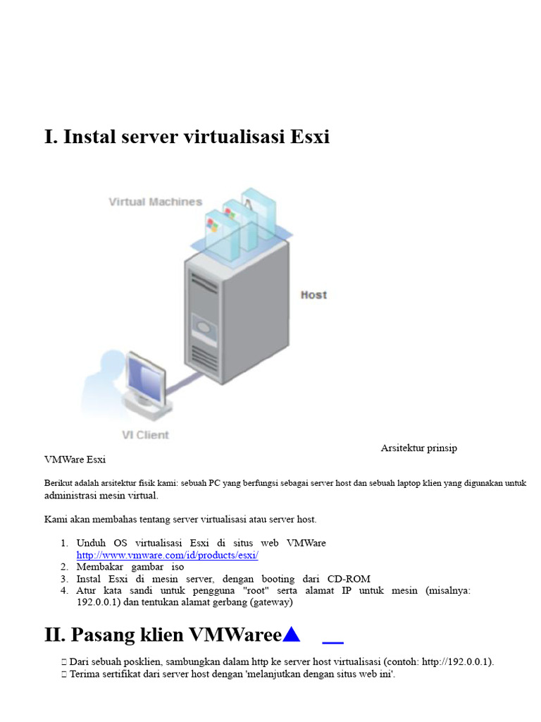 Inisiasi Virtualisasi Dengan VMWare Esxi | PDF