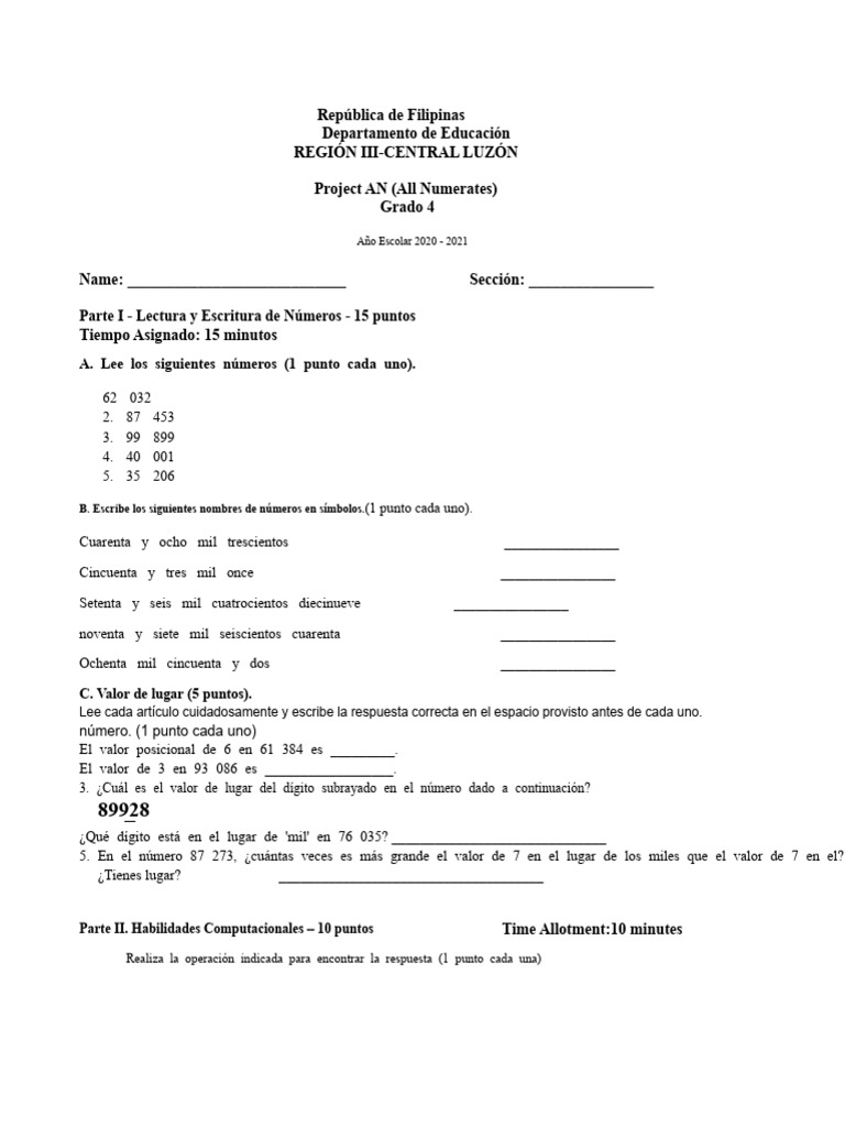 Actividades Matemáticas para 4° Grado | PDF | Aritmética | Codificaciones