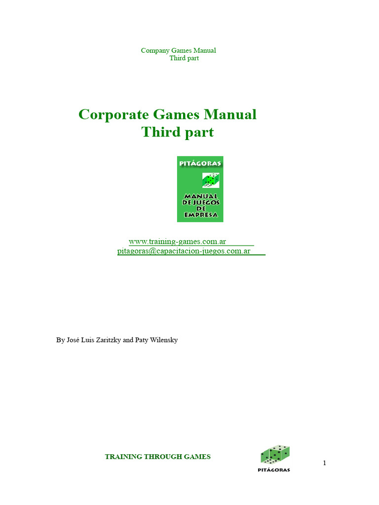 Corporate Games Manual: Training Activities | PDF | Sales | Communication