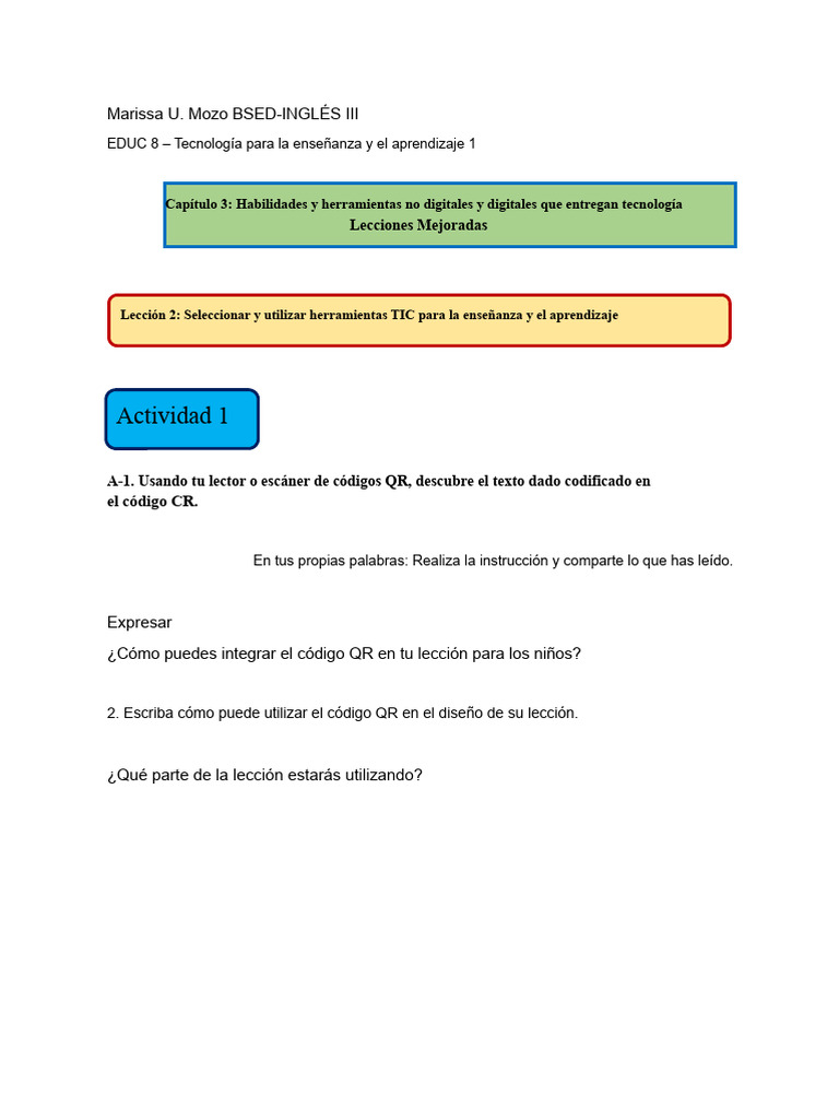 Lección 2 | PDF | Código QR | Infografia