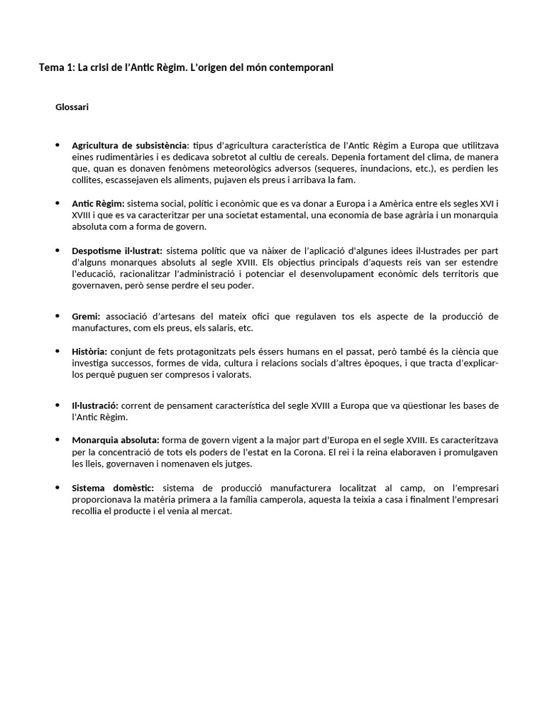 Glossari Tema 1 | PDF