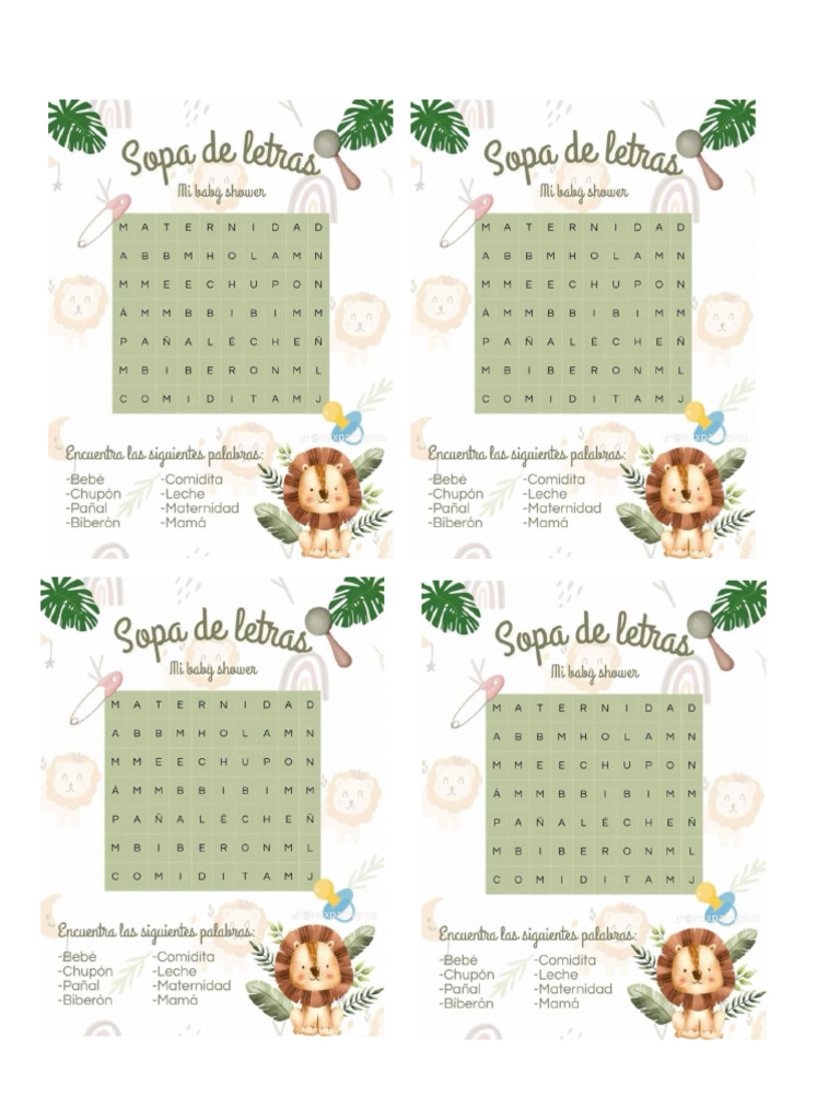 Sopa de Letras Baby | PDF