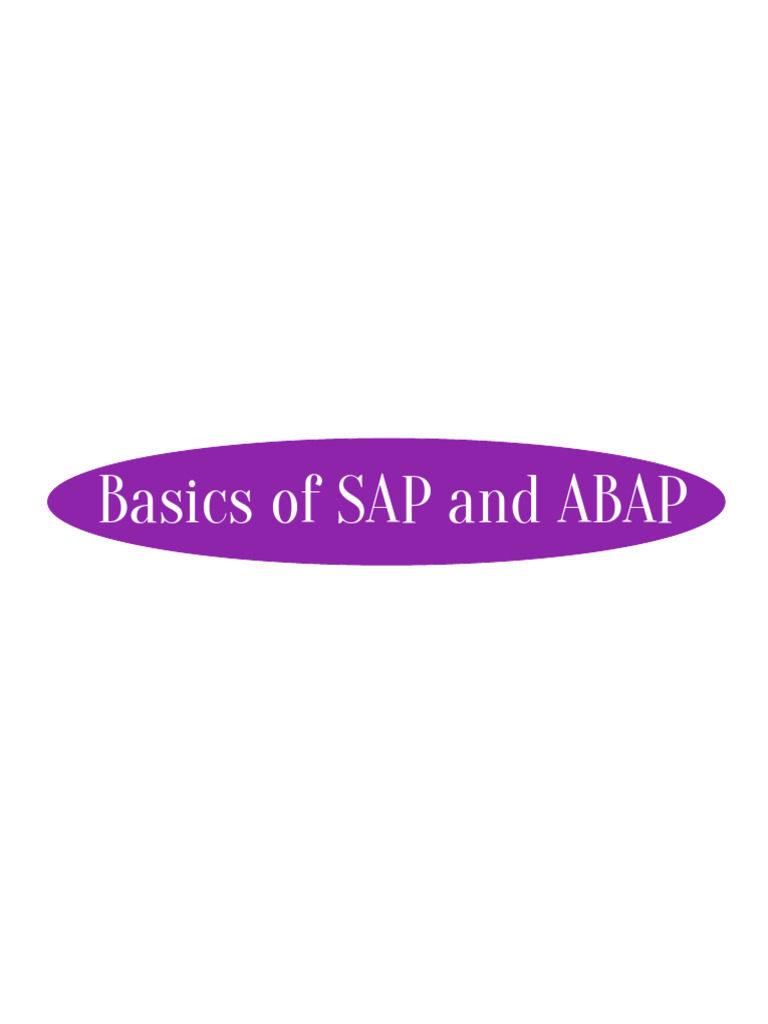 Basics of SAP and ABAP | PDF | Databases | Port (Computer Networking)