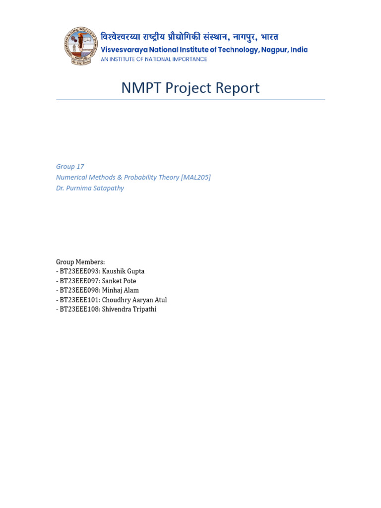 NMPT Project Report Group17 | PDF | Algorithms | Mathematical Logic