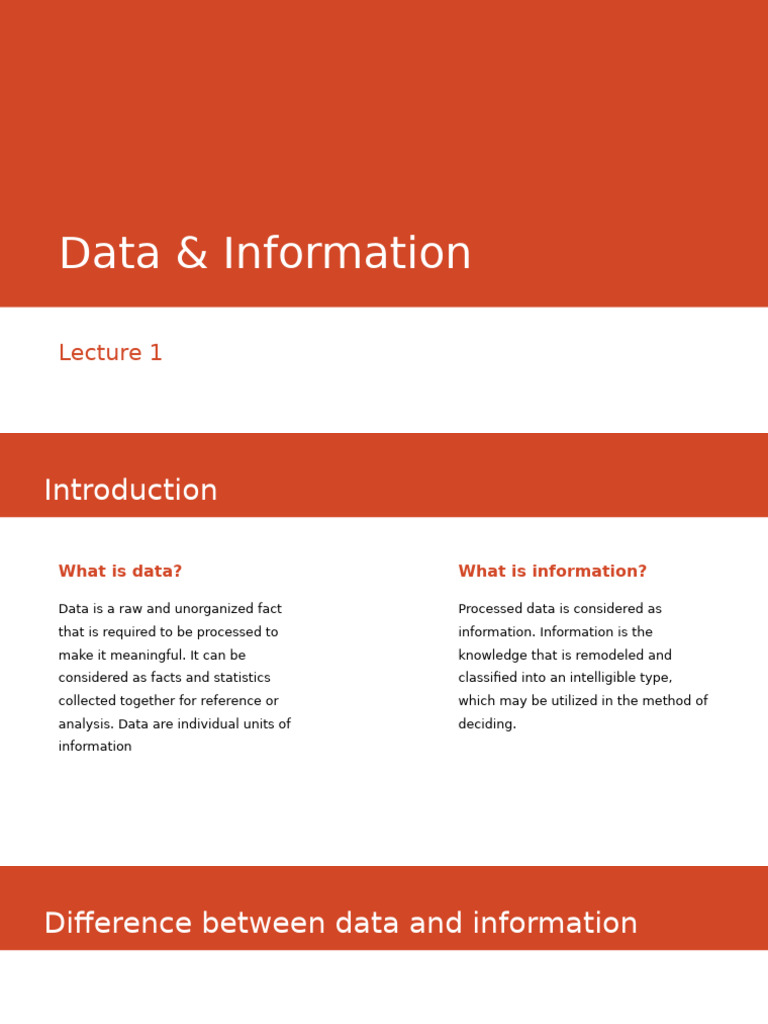 Lec 1 Data Information | PDF