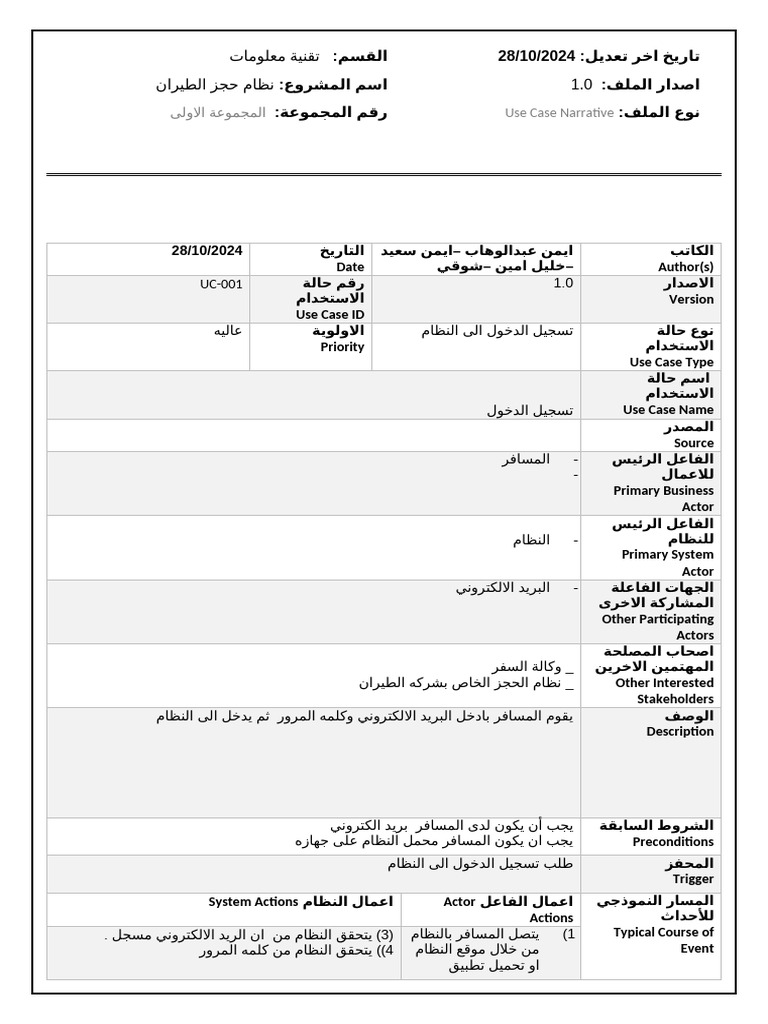 1Template Expanded Version Use Case Narrative File | PDF
