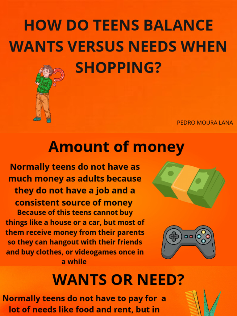 How Do Teens Balance Wants Versus Needs When Shopping | PDF