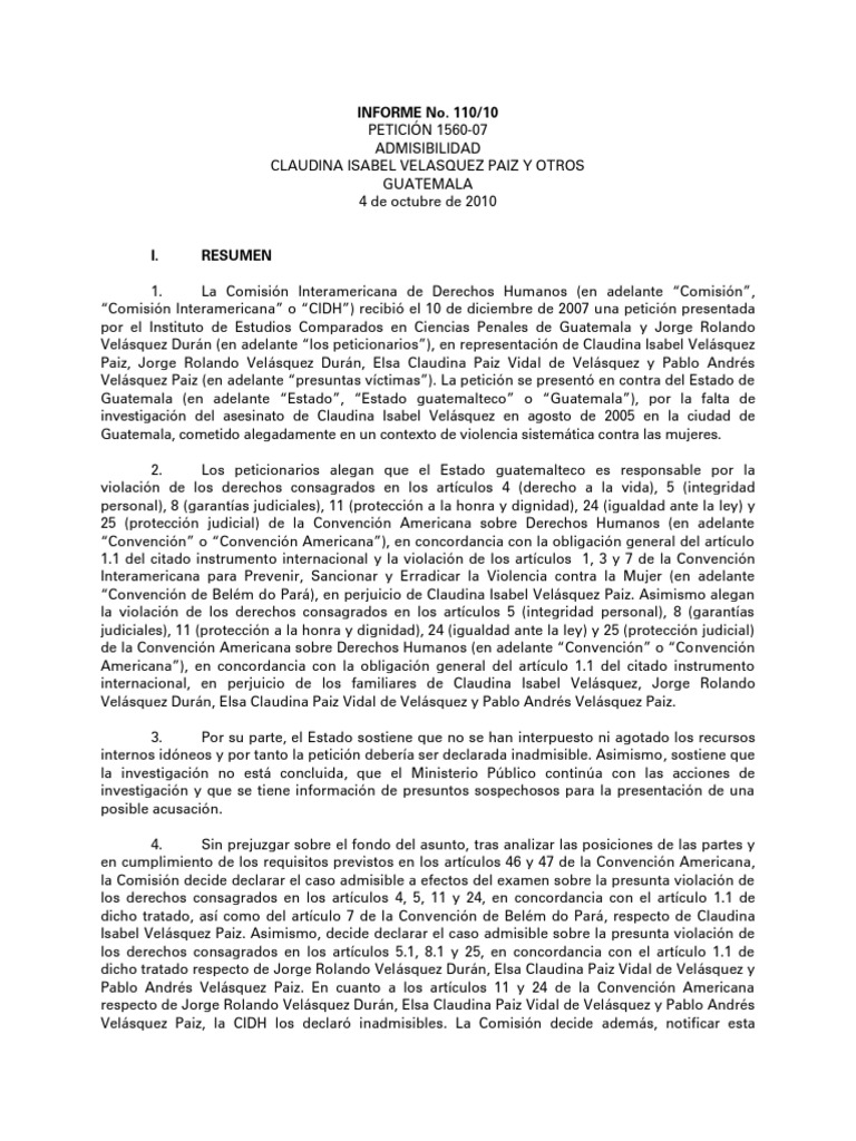 Claudina Isabel Velasquez Paiz y Otros - Gua Adm10 | PDF | Convenio ...