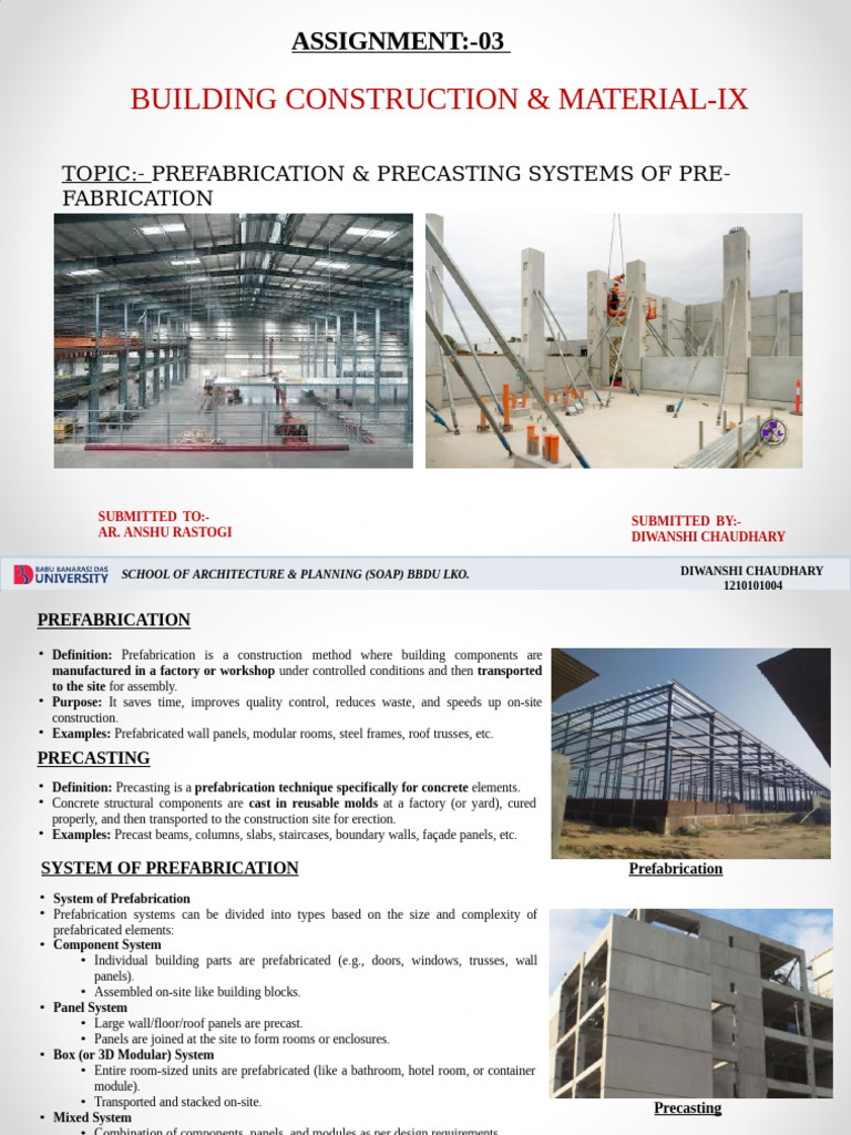 Prefabrication & Precasting Systems Guide | PDF | Framing (Construction ...