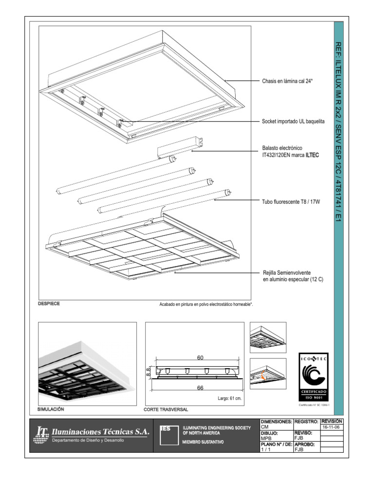 Iltelux Im R 2x2 - Senv Esp 12c - 4t81741 - E1 | PDF | Encendiendo