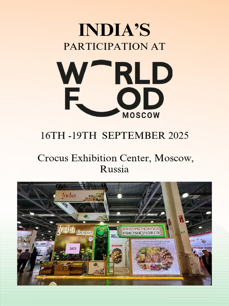 India Pavilion at World Food Moscow 2025 | PDF | Peanuts | Foods