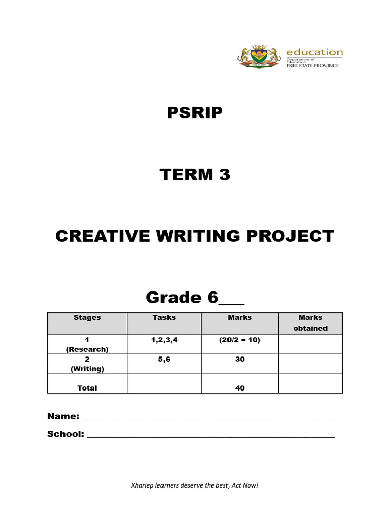 Creative Project Grade 6 Stage 1 | PDF | Persephone | Hades