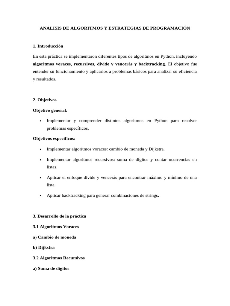 Análisis de Algoritmos y Estrategias de Programación | PDF | Algoritmos ...