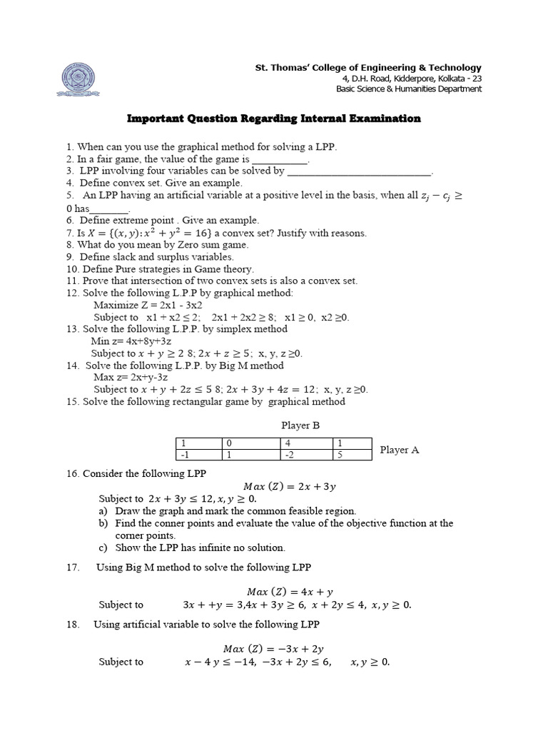 OR - Importent Questions For Internal Examination - OEC701A - AY 2025 ...