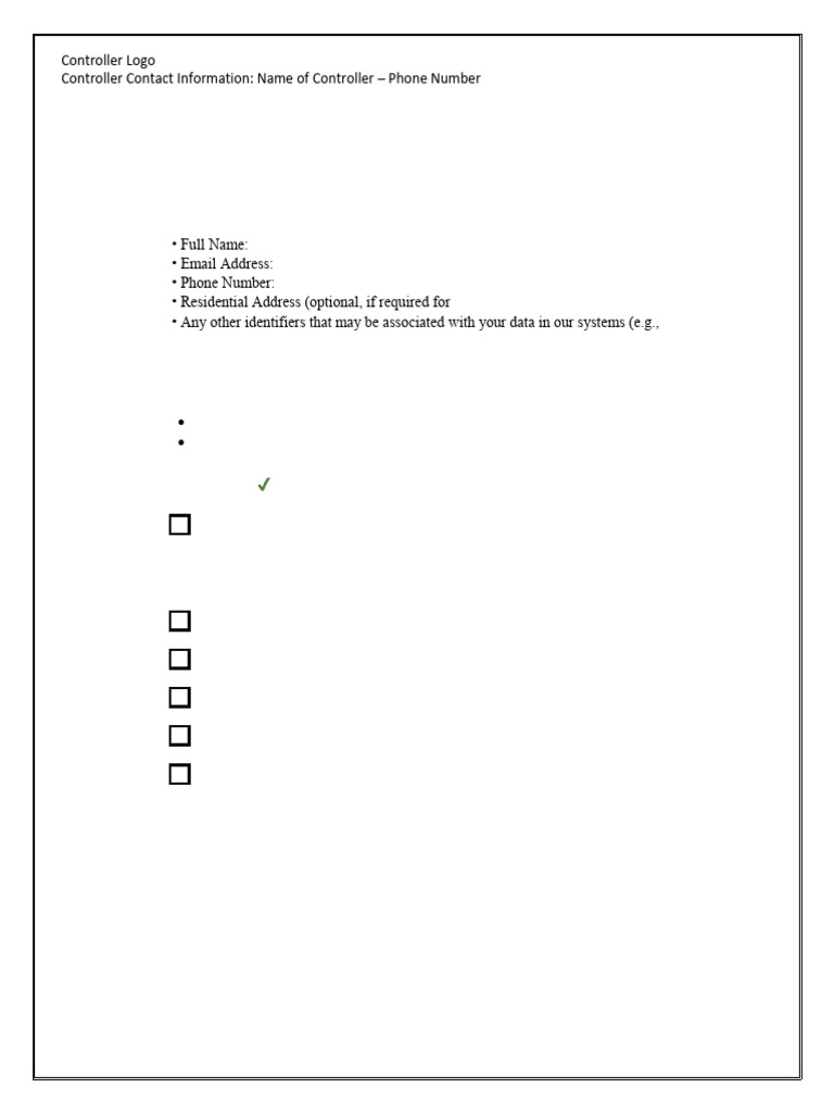 Personal Data Request Form Template | PDF | Data | Information