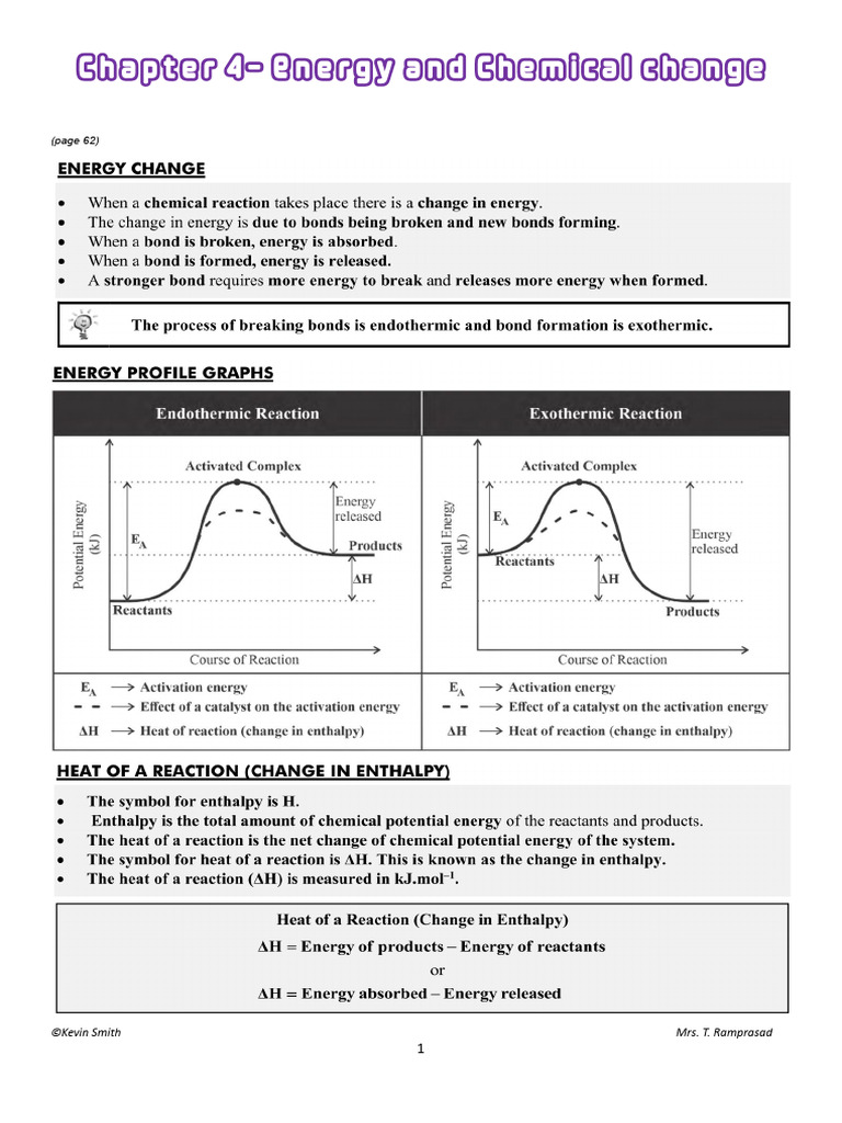 Energy and Chemical Change | PDF