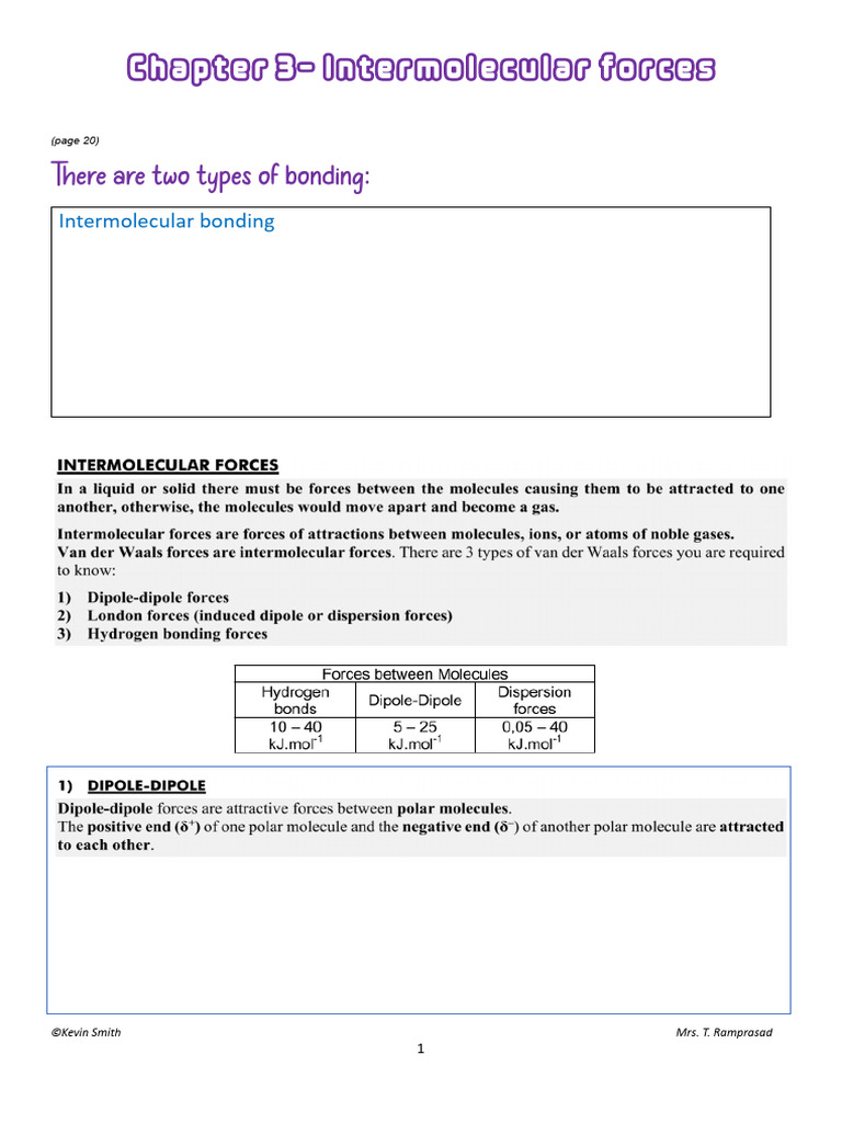 Intermolecular Forces | PDF