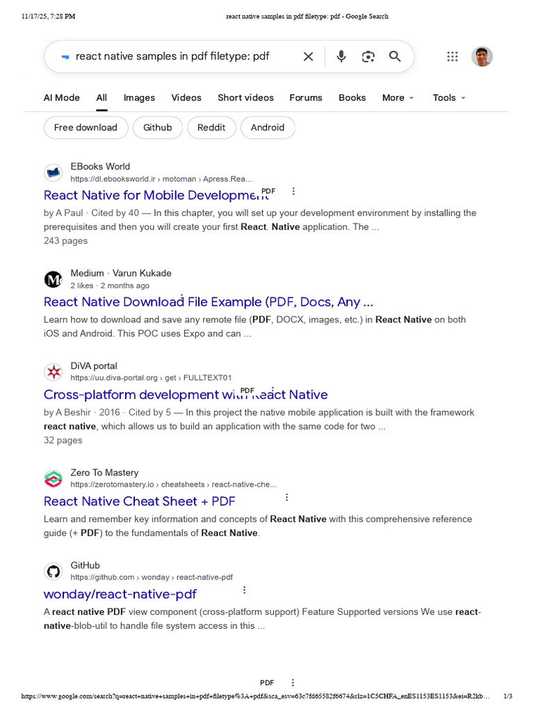 React Native PDF Sample Resources | PDF | Mobile App | Software
