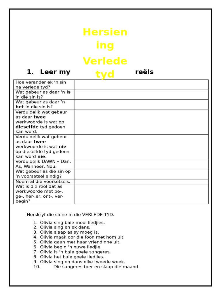 Hersiening - Verlede Tyd | PDF