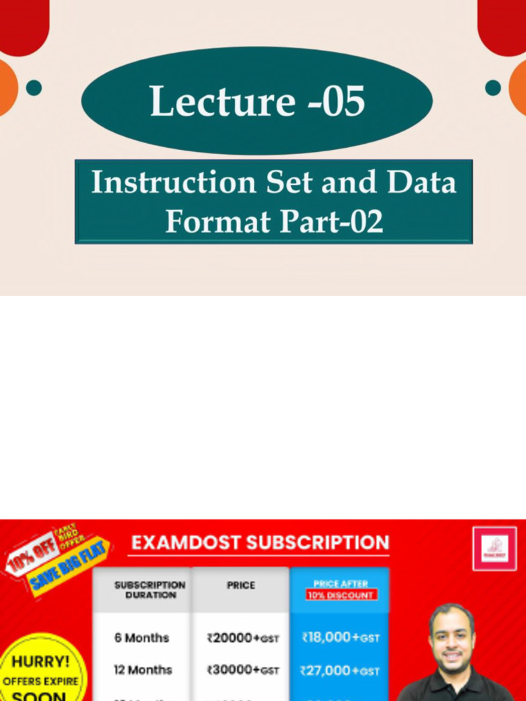 Lecture-05 Instruction Set and Data Format Part-02 | PDF