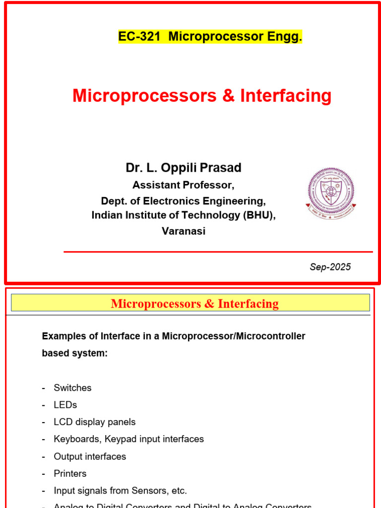 Segment-6 Interfacing - Part-1 | PDF | Microprocessor | Interface (Computing)