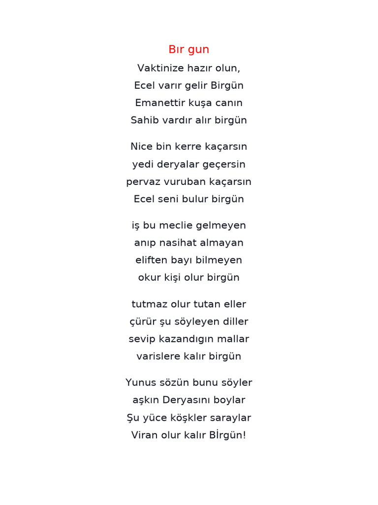 Bir Gun Sıırı | PDF