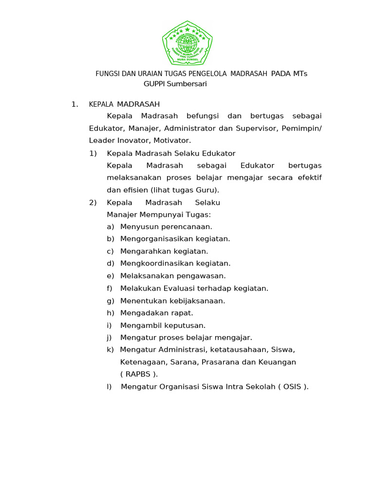 Tupoksi MTs Guppi | PDF