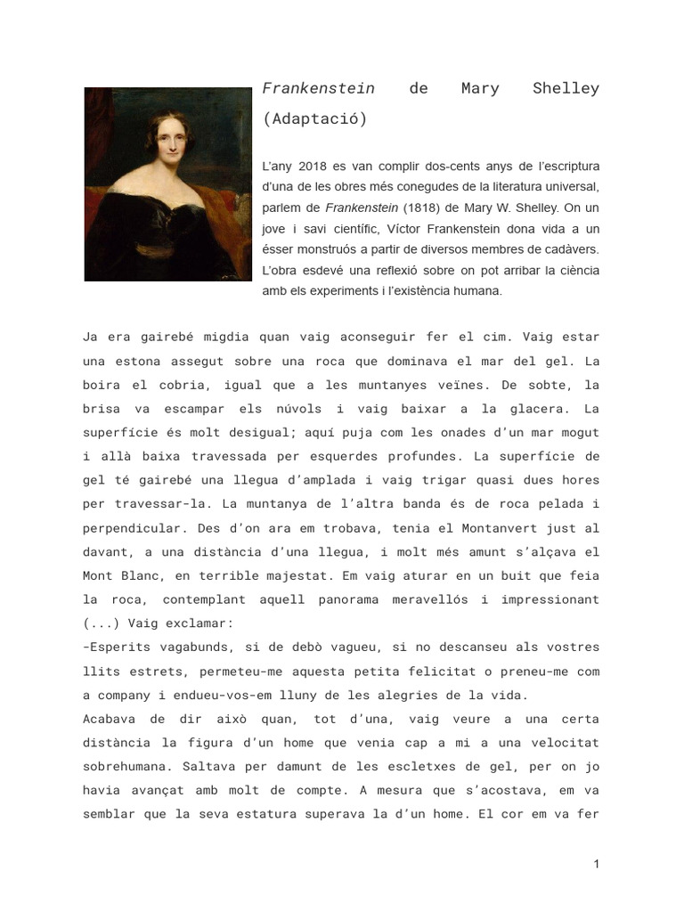 Frankenstein. Mary Shelley | PDF