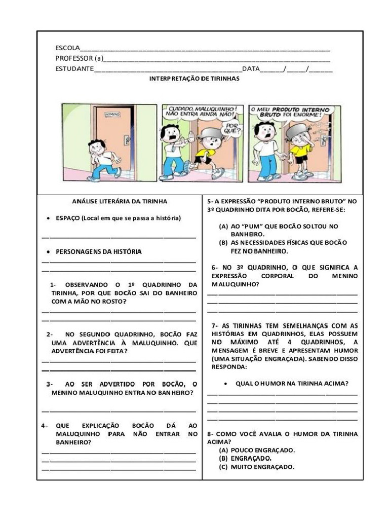 Tirinha Menino Maluquinho | PDF