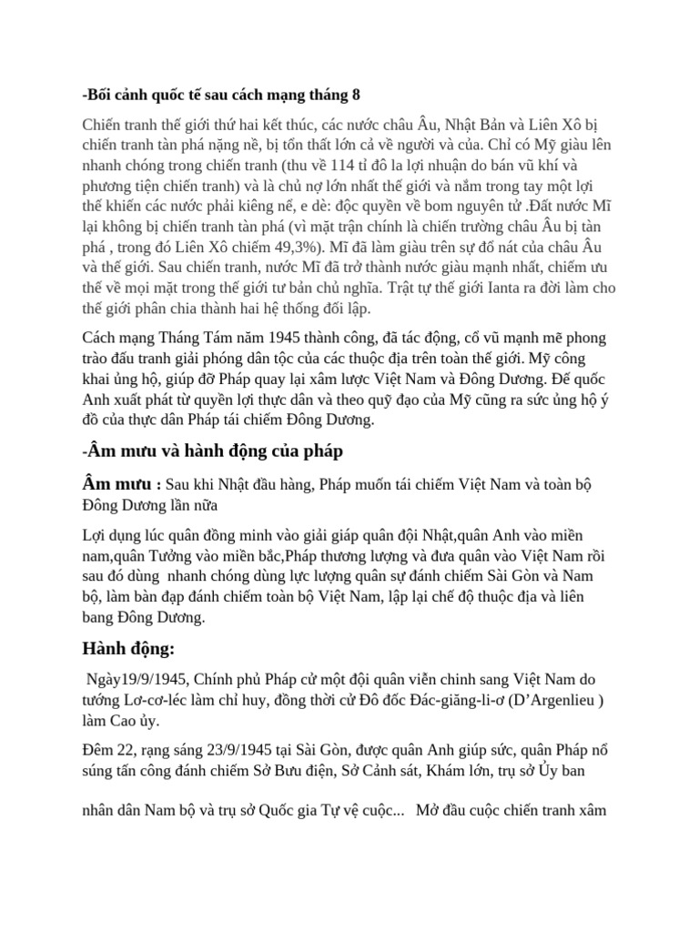 Boi Canh Quoc Te-Am Muu Va Hanh Dong Cua Phap | PDF