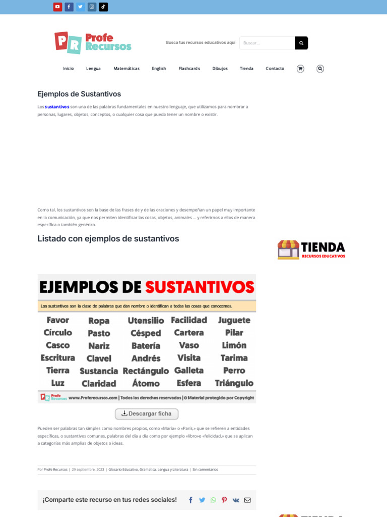 Ejemplos de Sustantivos en Español | PDF