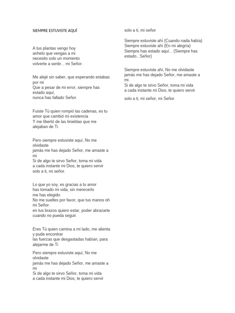 Siempre Estuviste Aqui | PDF