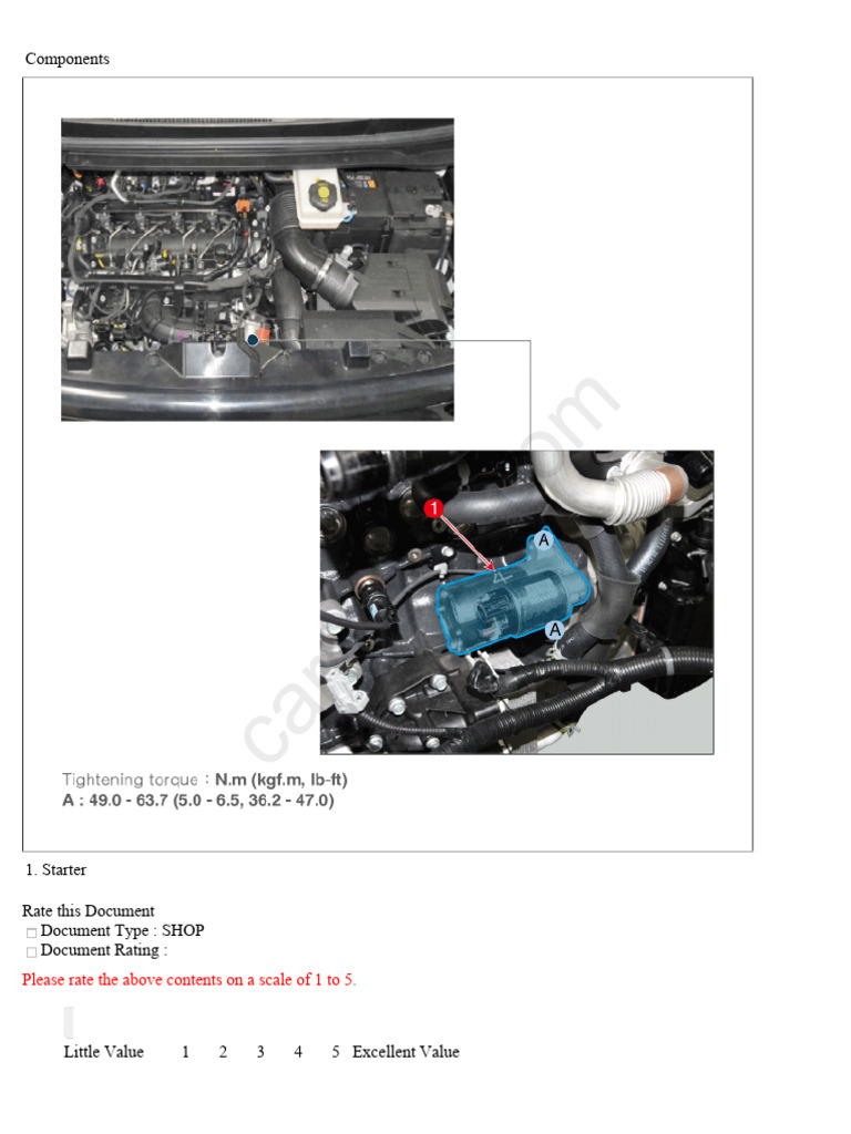 Engine Electrical System Starting System Starter Components and ...
