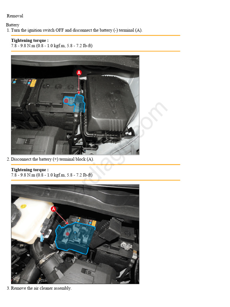 Battery Removal and Installation Guide | PDF