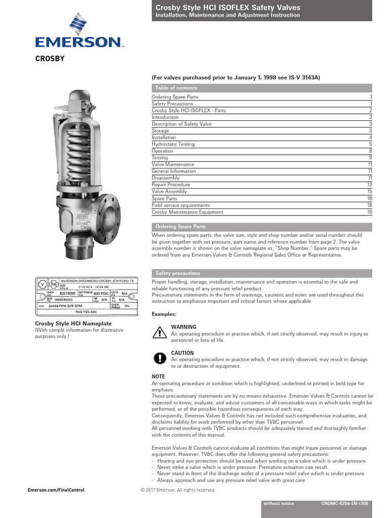 Manual - Hci | PDF | Valve | Elevator
